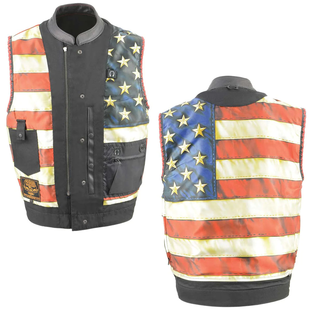 Men's Old Glory Flag Vest MLM3506 – Alaska Leather